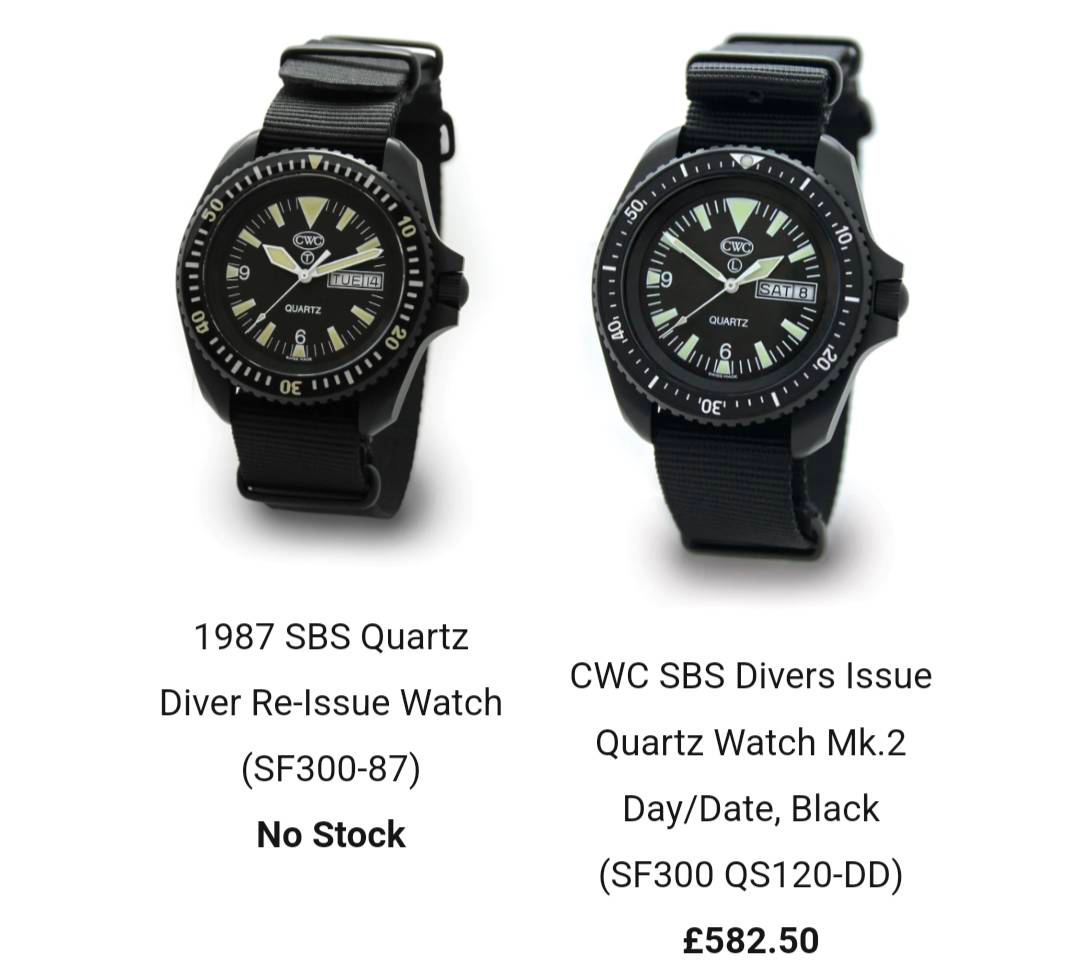 CWC SBS Differences between version | WatchCrunch
