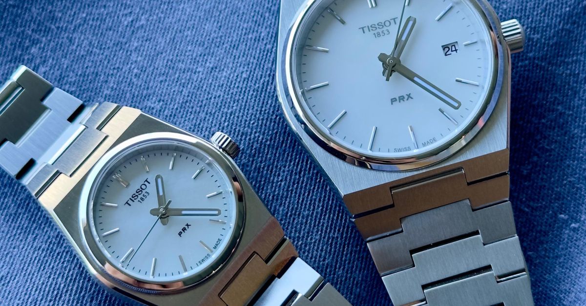 Best couple watch: Tissot PRX MOP White Dial – 35mm & 25mm | WatchCrunch