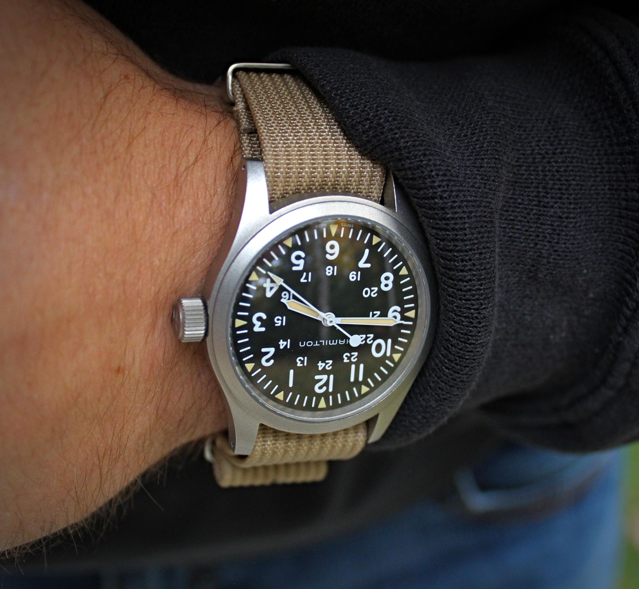 Hamilton Khaki Field on WIS Strap desert tan Nato strap! | WatchCrunch