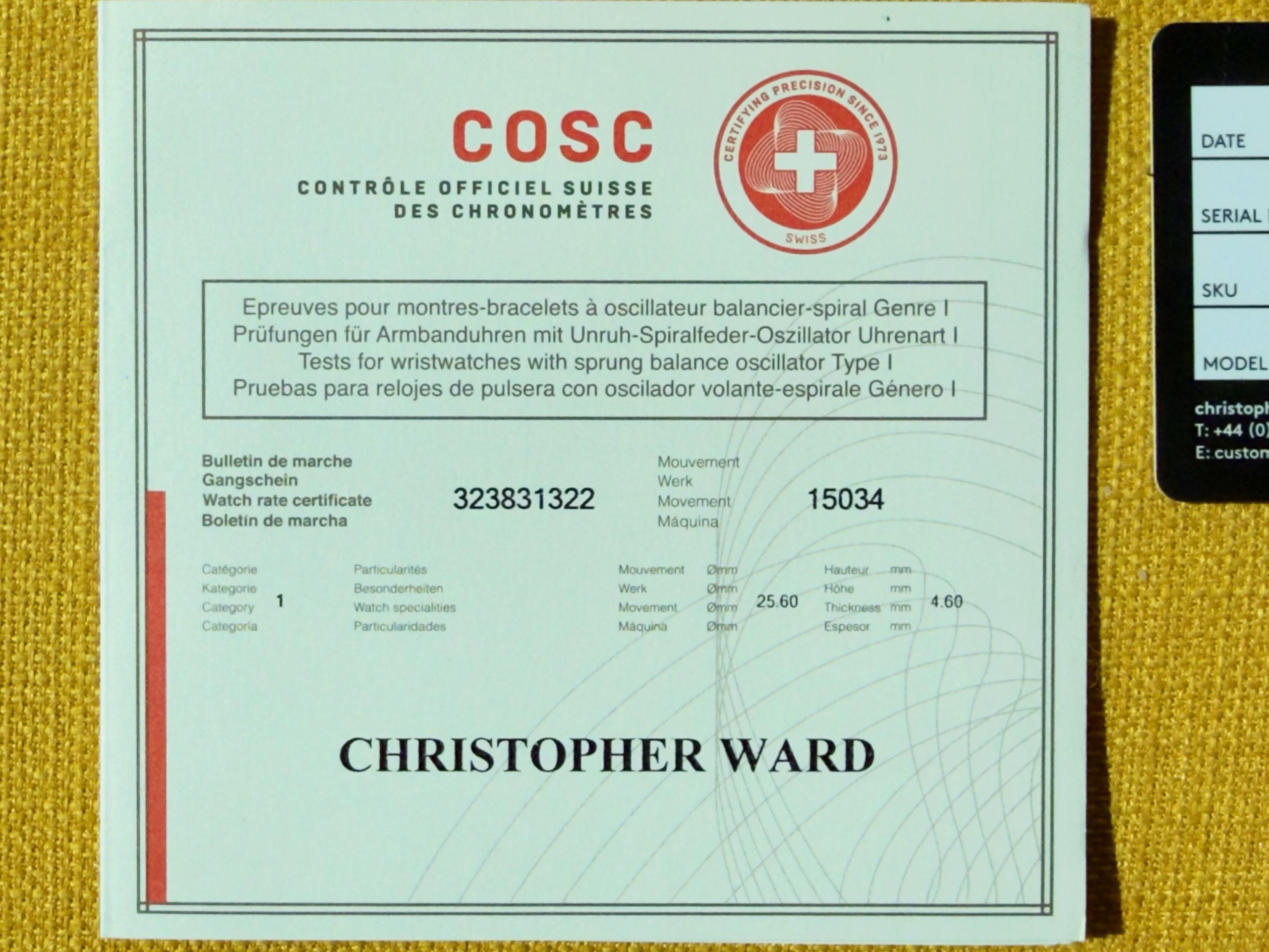 Pre-Owned Christopher Ward Sandhurst II For Sale