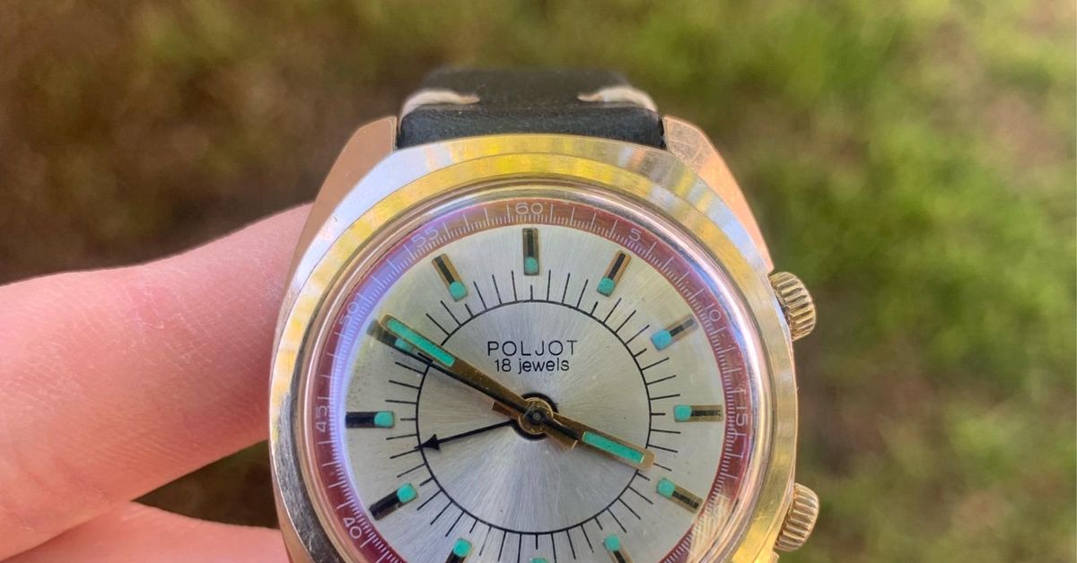 1980s Poljot (translates to “Flight”) alarm watch with a 2612.1 manual ...