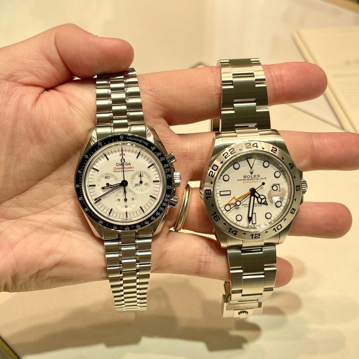 Battle of the white dial watches!! White Speedy or Polar Explorer 2 ...