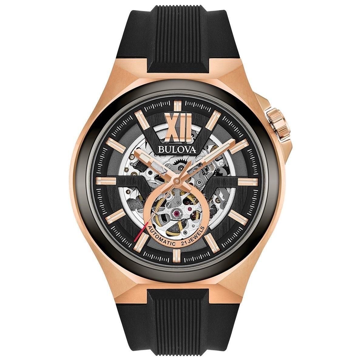 Bulova Maquina 98A117 Rose Gold | WatchCrunch