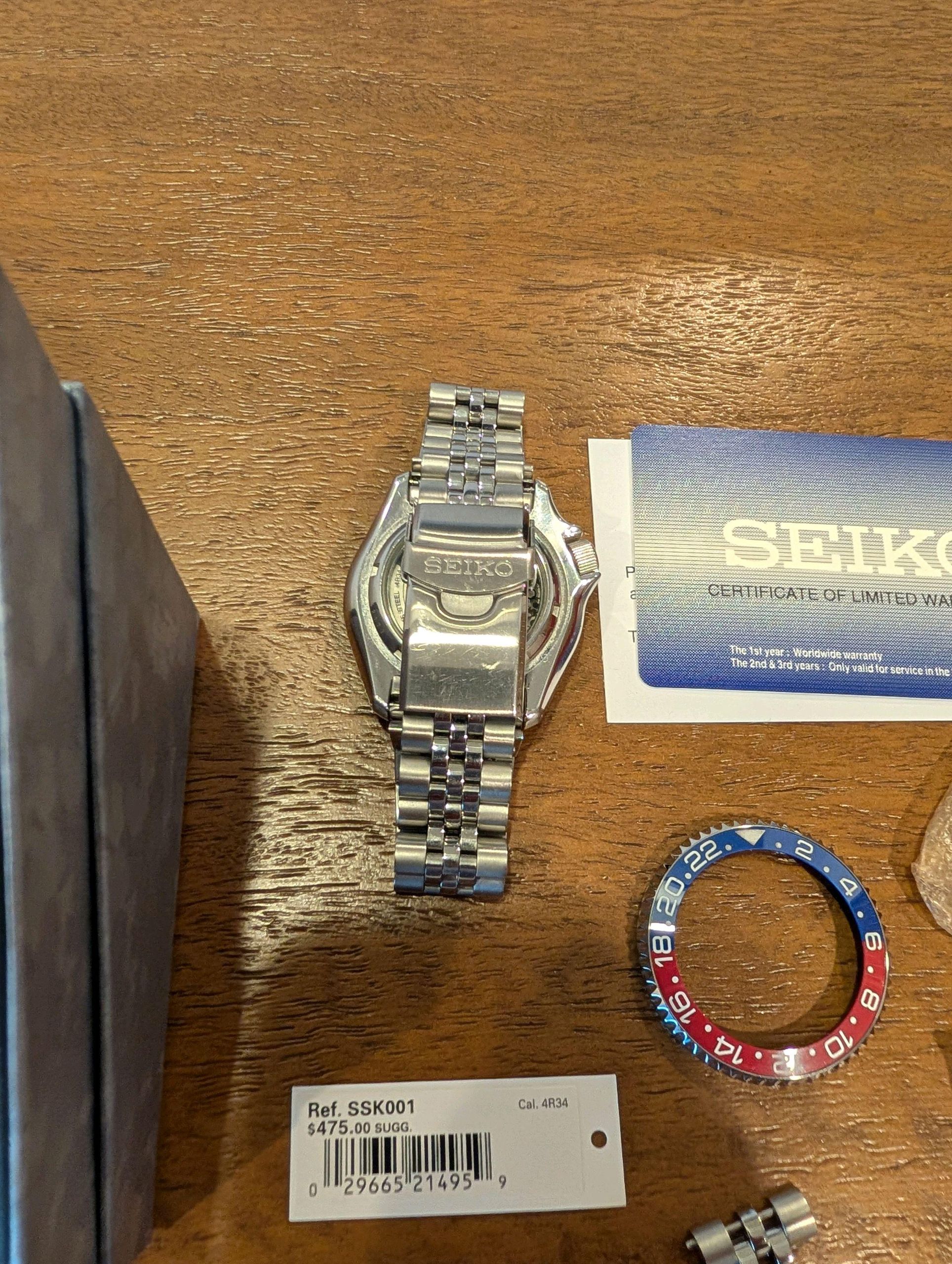 Seiko 5 Seiko 5 Gmt Ssk001 — Full Set + Pepsi Bezel & Sapphire Mods For ...