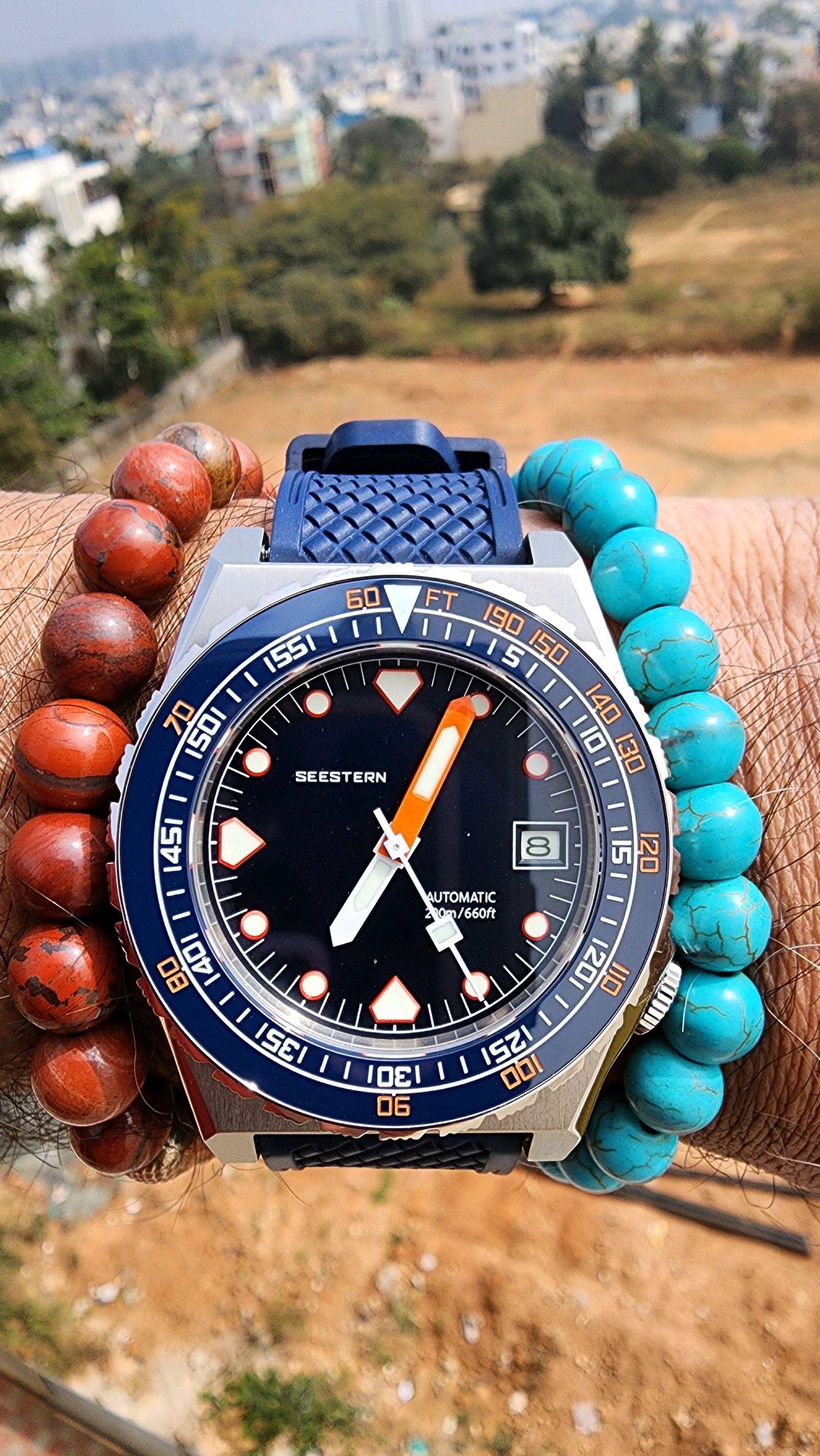 SEESTERN Vintage S407 600T Deep Blue Dial Ceramic Bezel | WatchCrunch