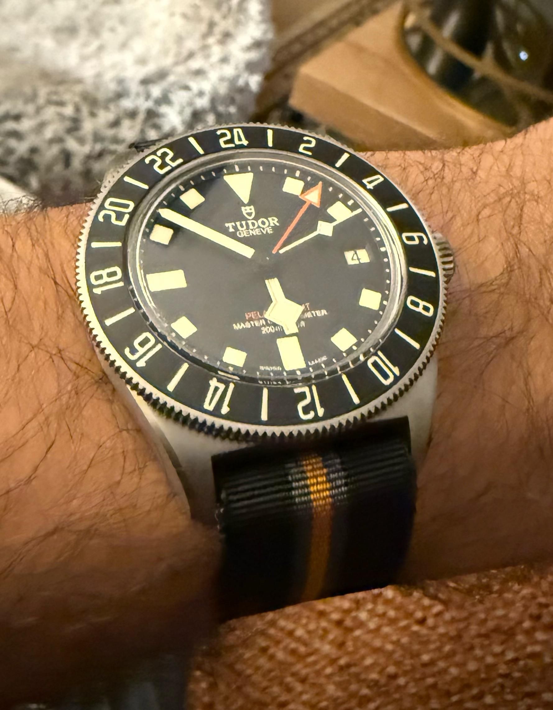 Tudor Pelagos GMT- Color Coordinated with Heritage NATO | WatchCrunch