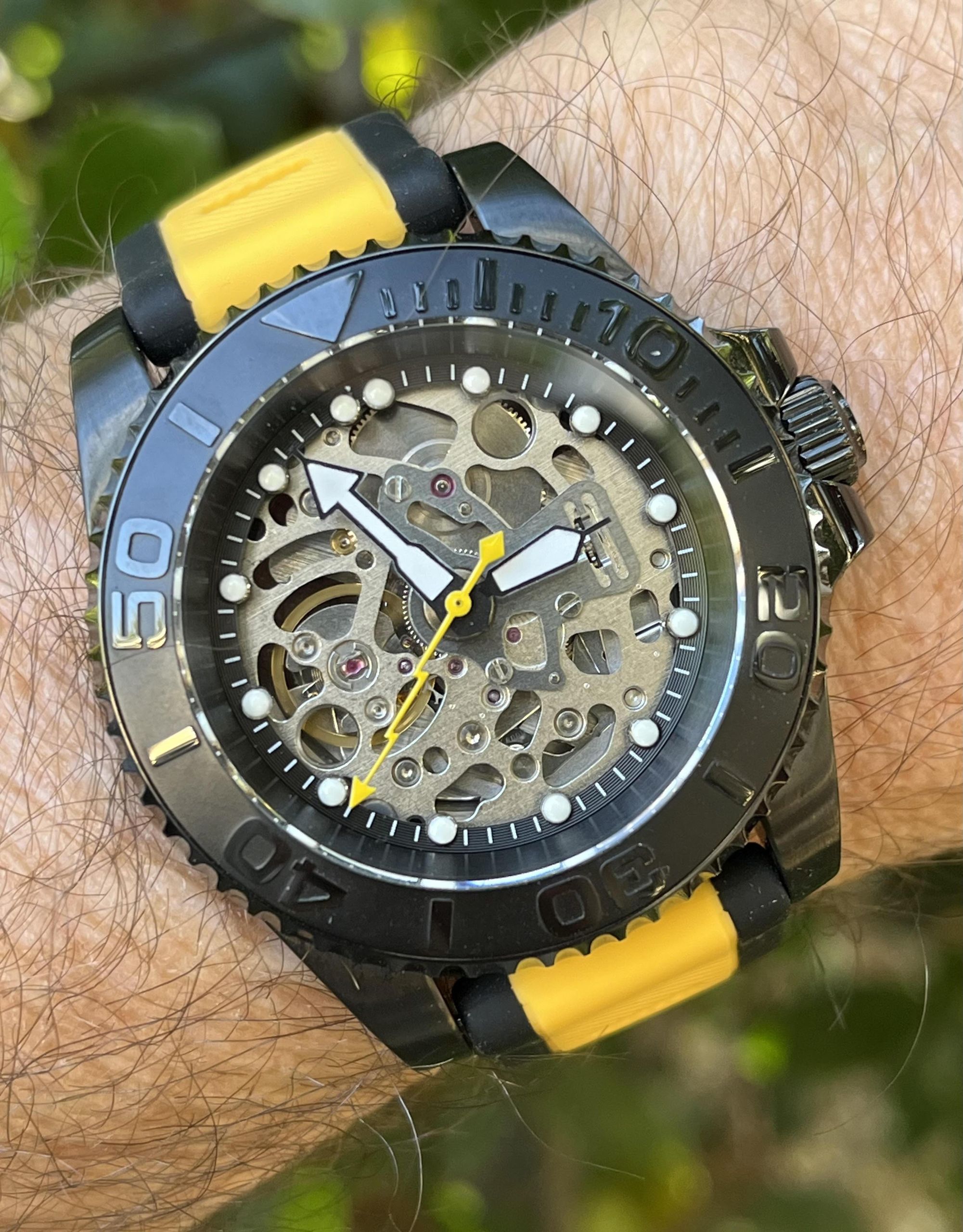 Yellow Skeleton Diver | WatchCrunch