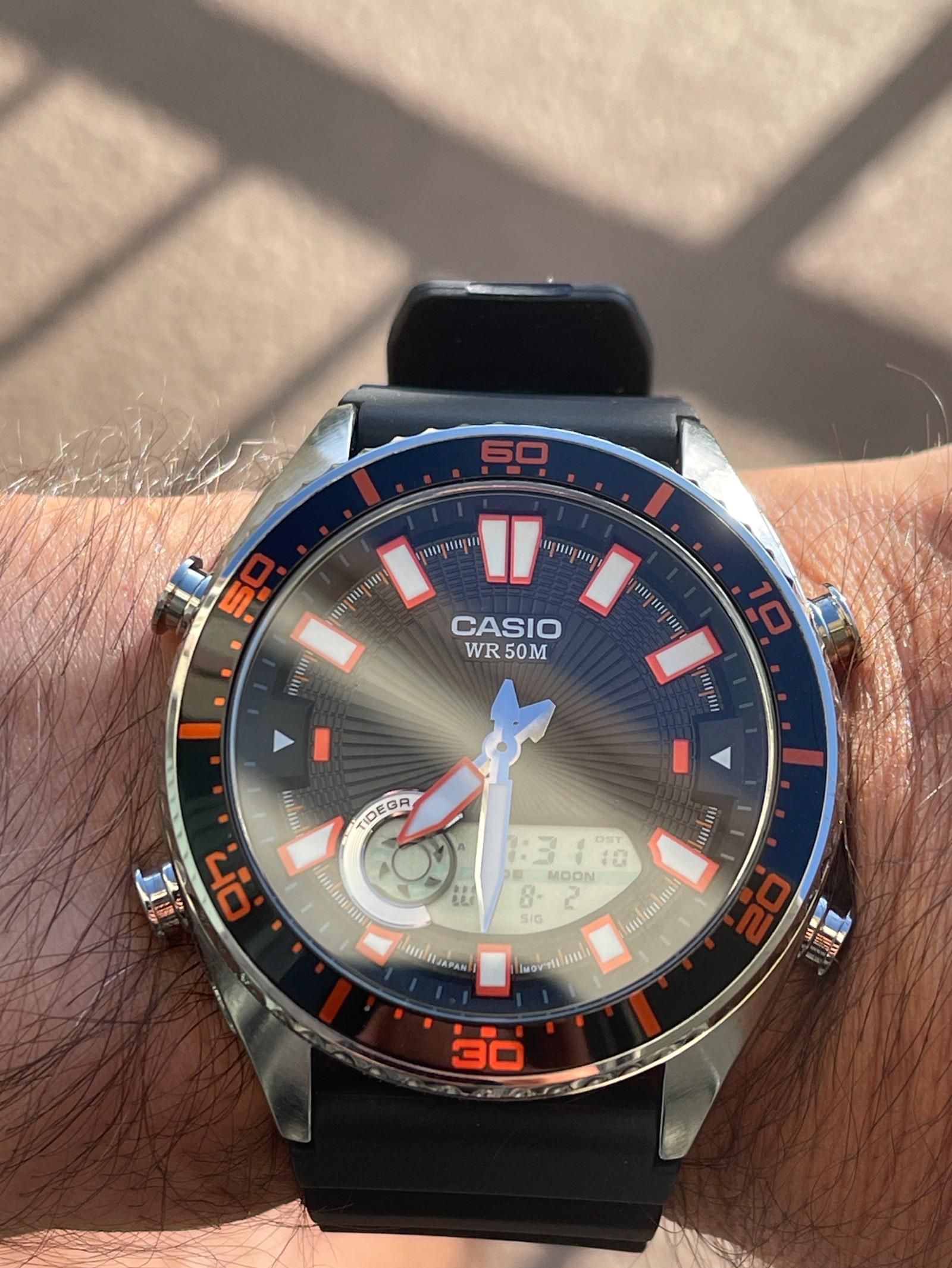 Casio Ana-Digi Black Men's Watch - AMW-720-1AVCF | WatchCrunch