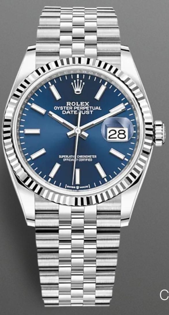 Rolex DateJust White Baton/Roman vs Blue Baton/Roman | WatchCrunch